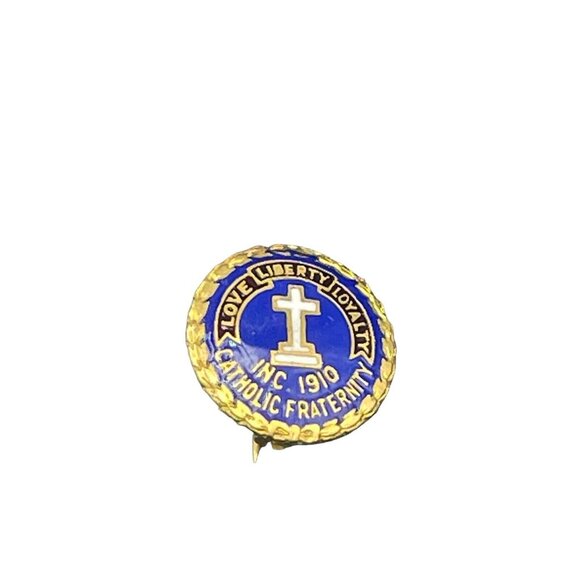 Jewelry | Catholic Fraternity Inc 191 Gold Enamel Medal Fob Button Love ...